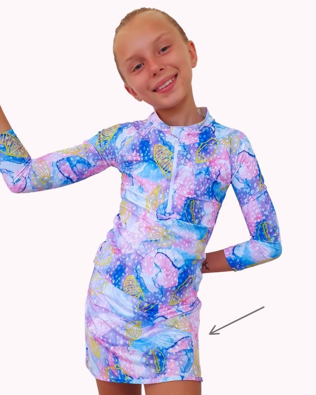 Girls Swim / Active Skort - Shelly Beach - Tribe Tropical