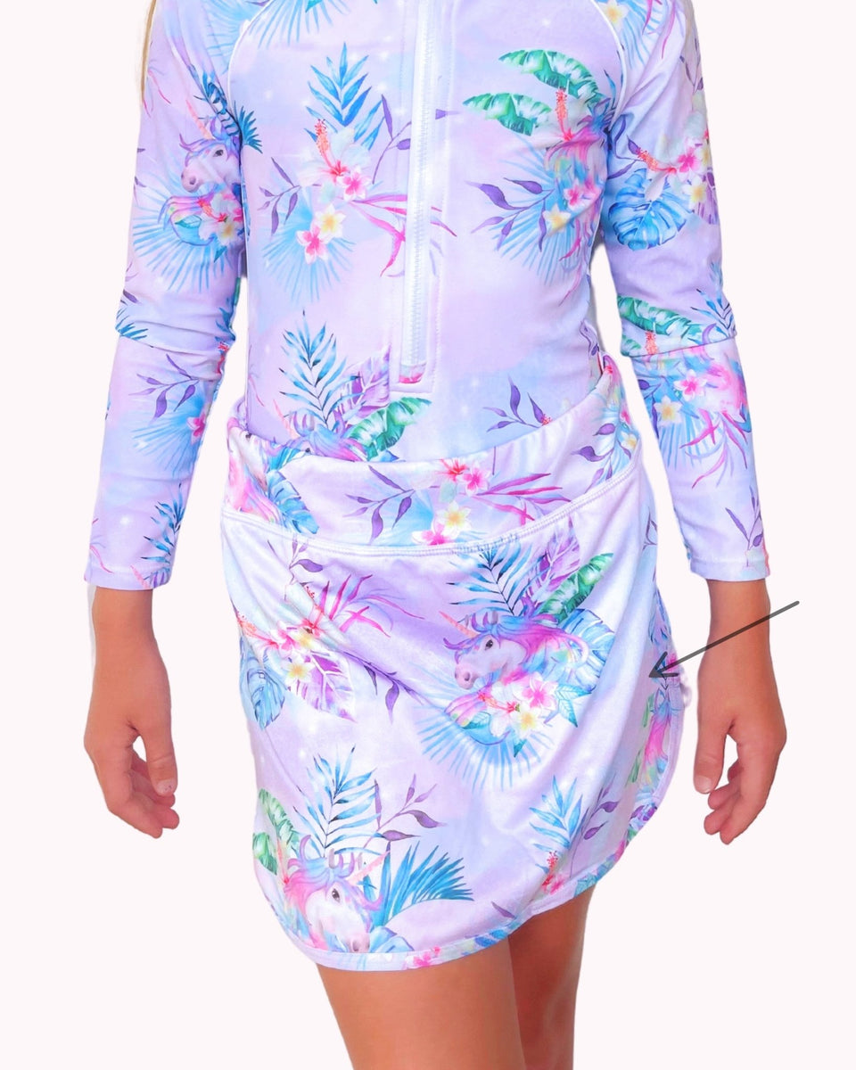 Girls Swim Skort | Sun Protective Swimwear for Girls | Swim Skirt ...