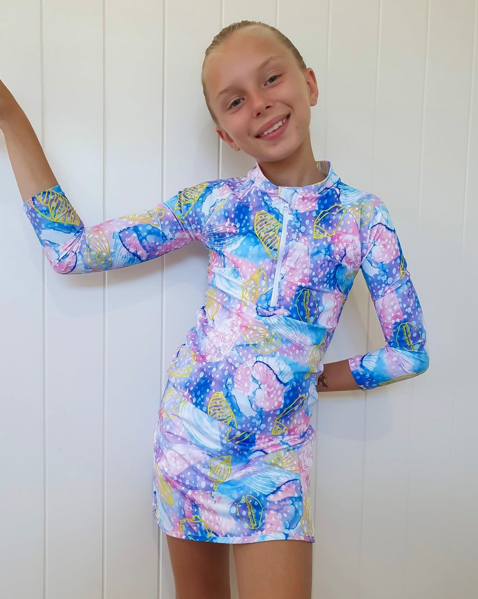 Girls Swim / Active Skort - Shelly Beach - Tribe Tropical