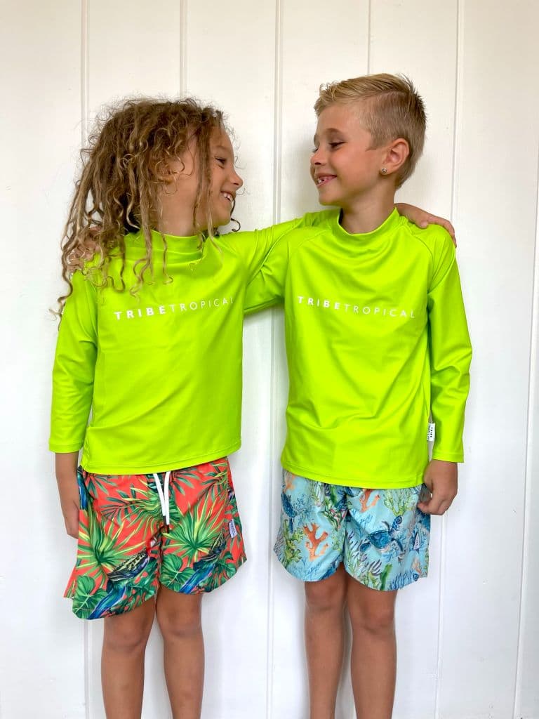 Kids Swim Top | Groms Rash Guard Top | Bright Rashie – Tribe Tropical